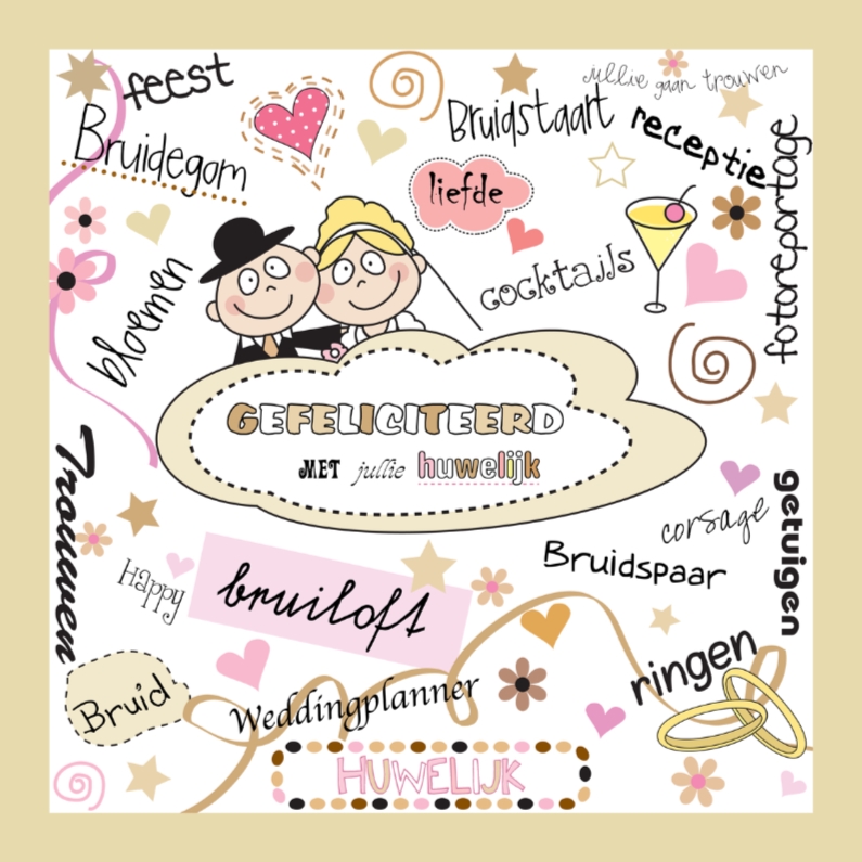 Gefeliciteerd huwelijk - Felicitatiekaarten - Kaartje2go