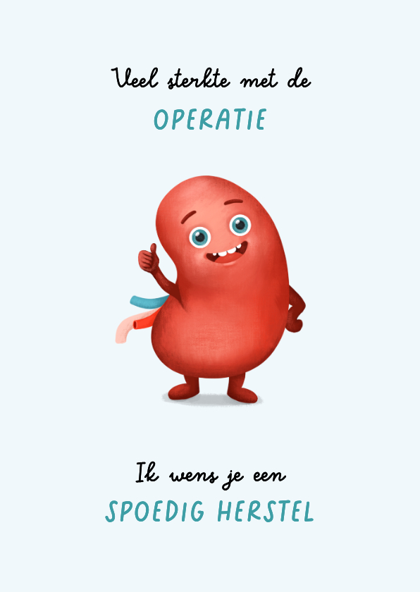 Beterschapskaart operatie nier transplantatie | Kaartje2go