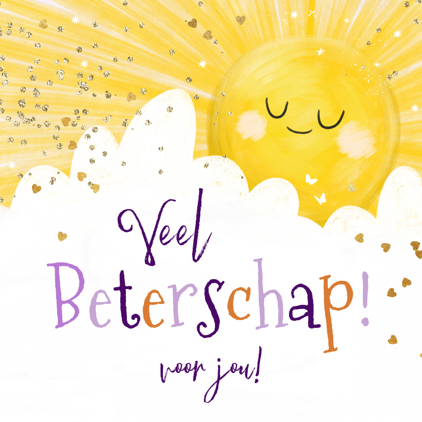 KiKa beterschapskaart stralende zon en wolk | Kaartje2go