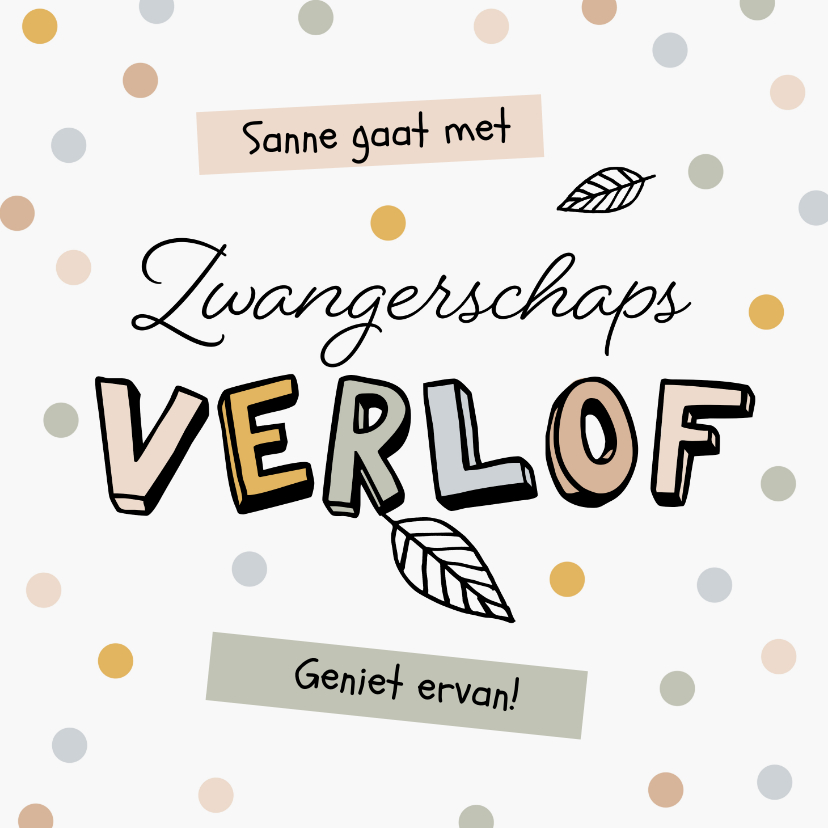 Felicitatiekaart zwangerschapsverlof relax | Kaartje2go