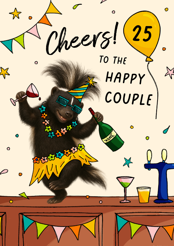 Grappige felicitatiekaart jubileum'Drunk as a | Kaartje2go