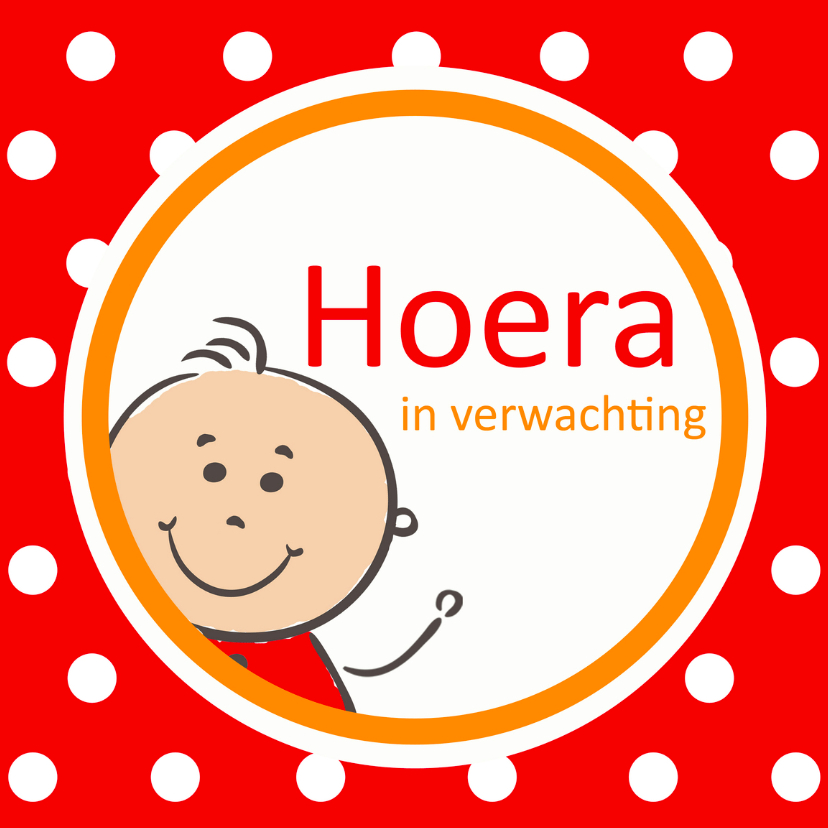 Zwangerschapskaart Hoera in verwachting - Felicitatiekaarten - Kaartje2go