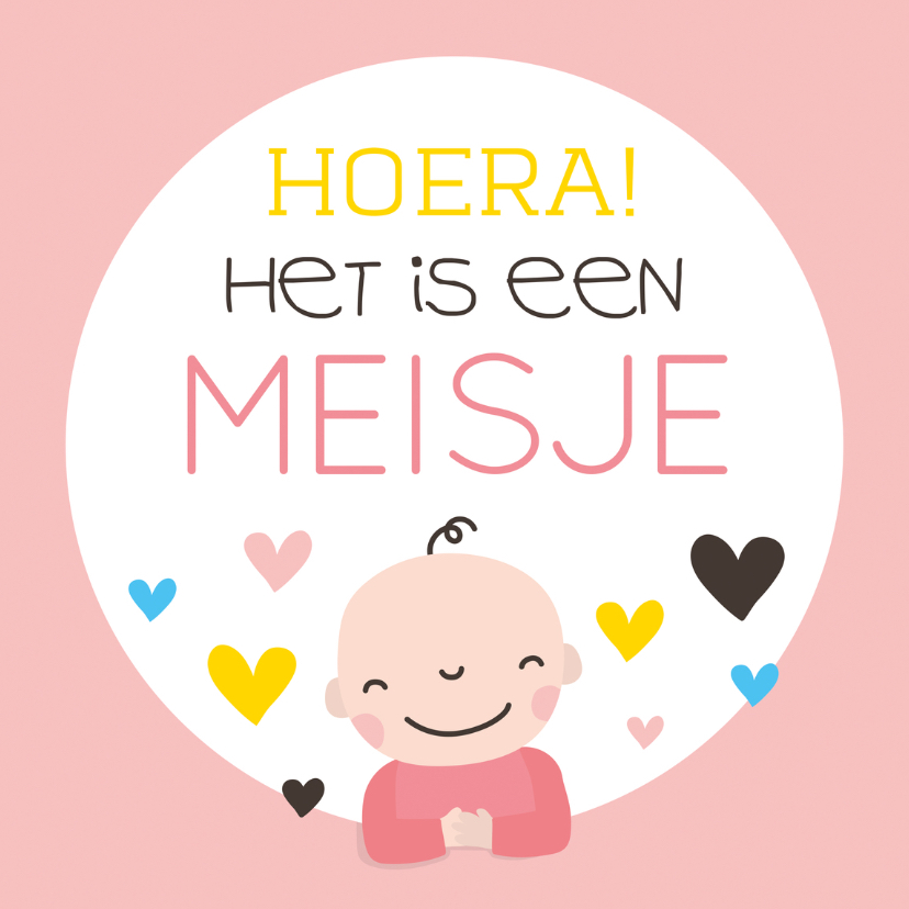 Geboorte Hoera meisje - Geboortekaartjes - Kaartje2go