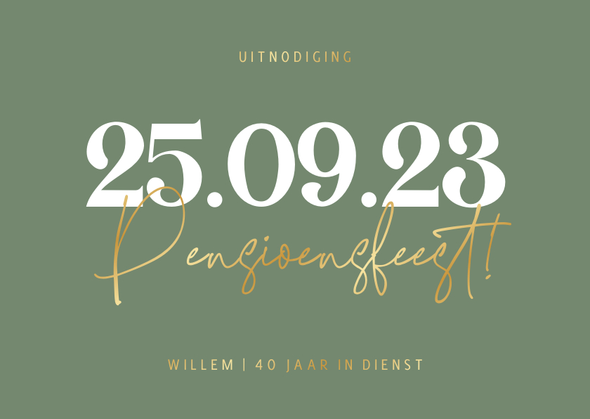 Uitnodiging jubileum 40 jaar in dienst grote | Kaartje2go