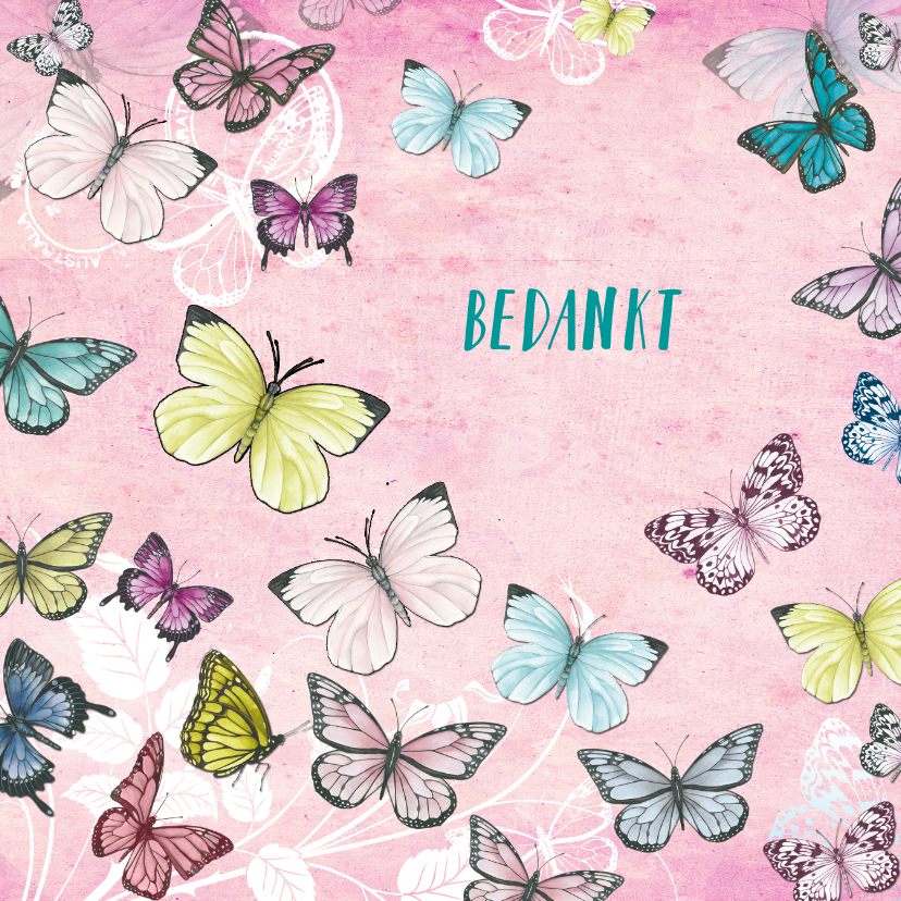 Bedankt met mooie vlinders