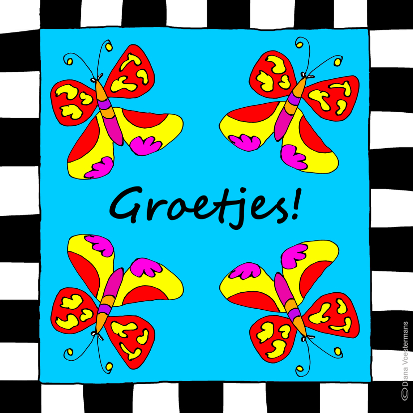 Groetjes vlinders - Vriendschap kaarten - Kaartje2go