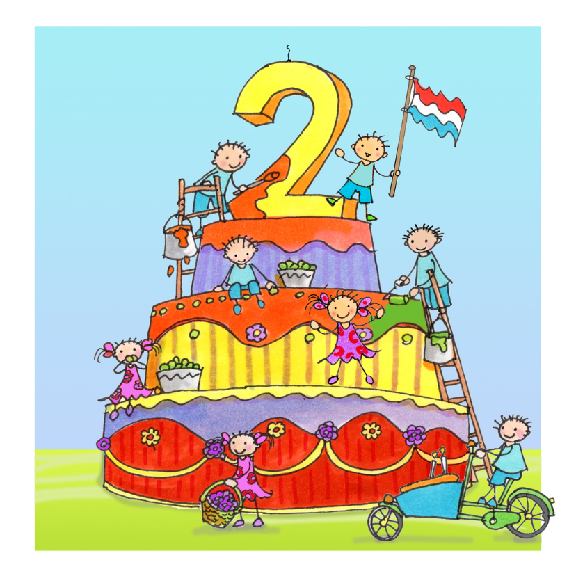 twee jaar Anet Illustraties - Verjaardagskaarten - Kaartje2go