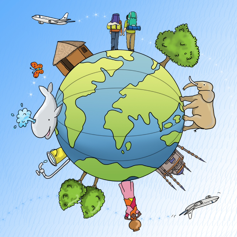 Wereldreis kaart - Vakantiekaarten - Kaartje2go