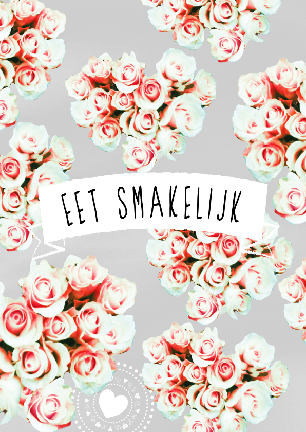 Eet smakelijk rozen harten -rh - Menukaarten - Kaartje2go