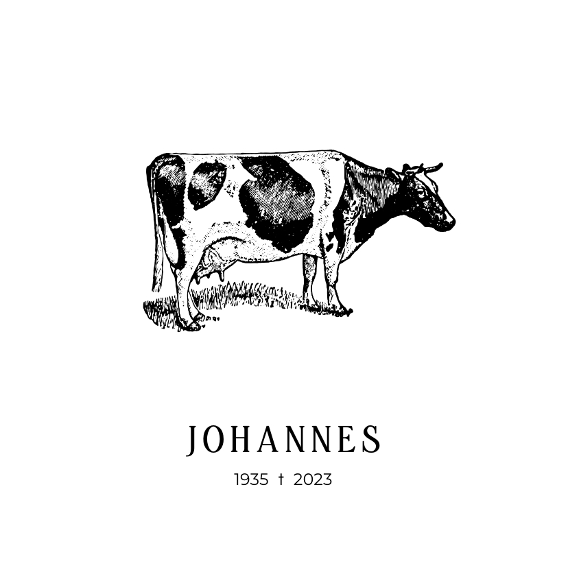 Minimalistische rouwkaart met een illustratie | Kaartje2go