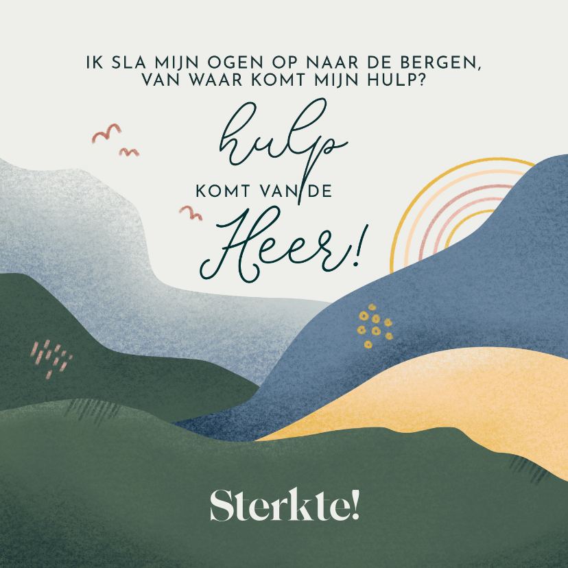 Sterkte kaart Christelijk met landschap en | Kaartje2go