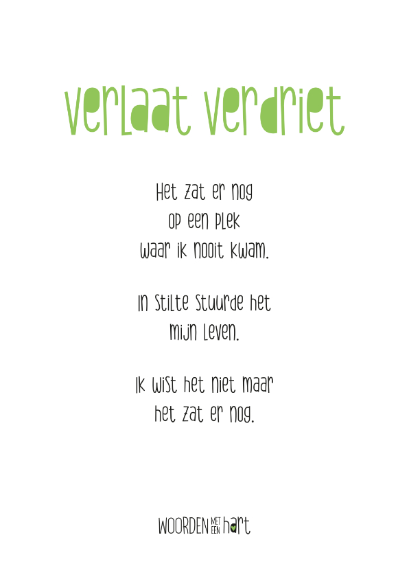 Sterkte gedichtenkaart verlaat verdriet | Kaartje2go