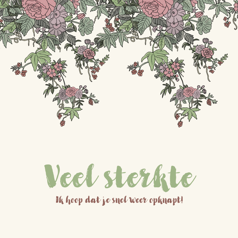 Sterkte kaart bloemen en bladeren | Kaartje2go