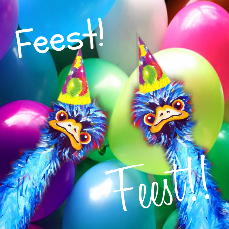 Struisvogel feestje - Uitnodigingen | Kaartje2go